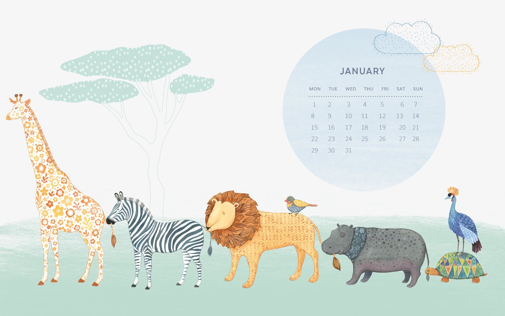 NEW Desktop Calendar for January 2018! – Love Mae AU